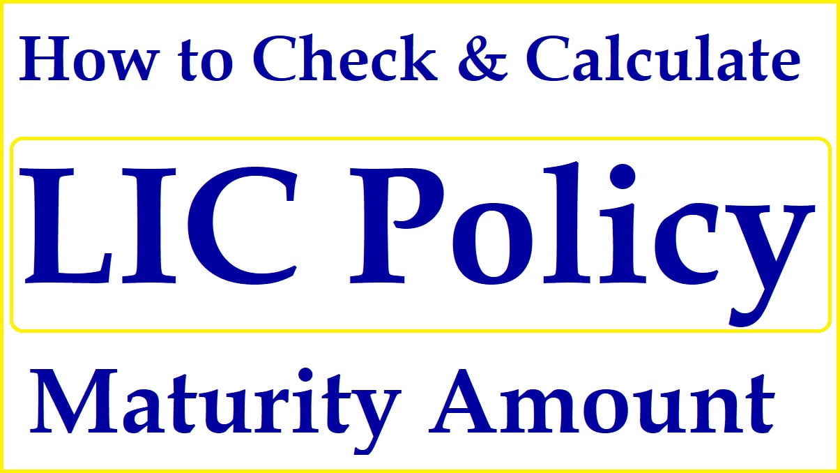 LIC Maturity Calculator How To Check LIC Policy Maturity Amount