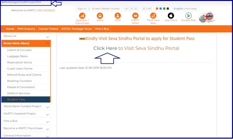 Seva Sindhu 1 | KSRTC Bus Pass Online Application 2025
