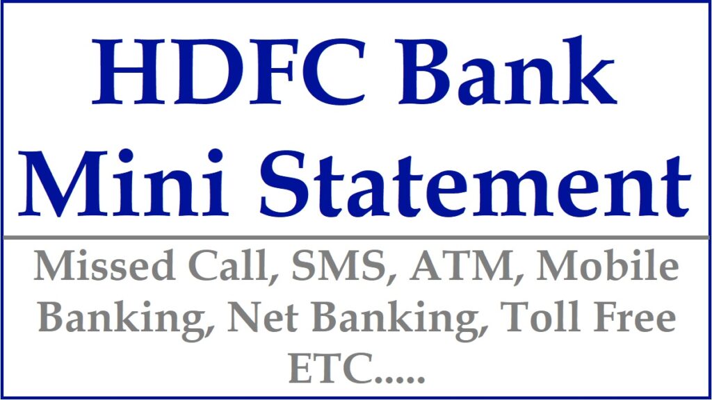 HDFC Bank Mini Statement Number Missed Call SMS ATM hdfc-bank-mini-statement-number-missed-call-sms-atm